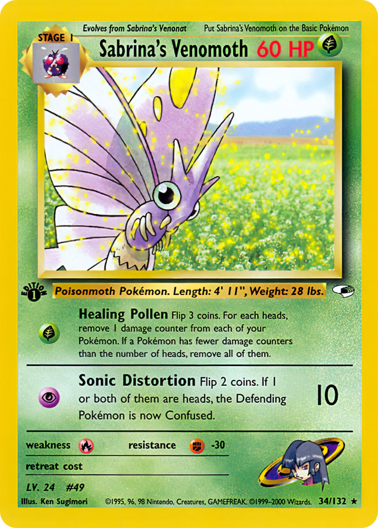 Sabrina's Venomoth (Gym Heroes TCG) - WikiDex, la enciclopedia Pokémon
