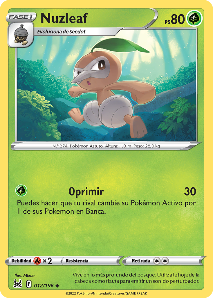 Nuzleaf (Origen Perdido TCG) - WikiDex, la enciclopedia Pokémon
