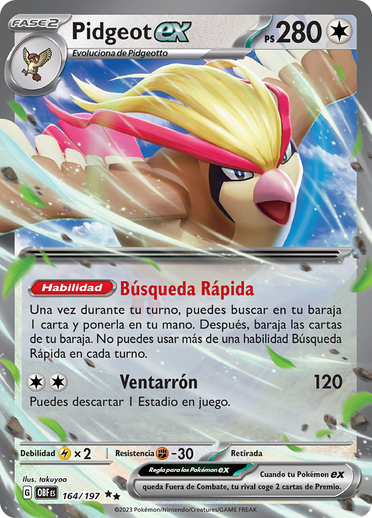 Pidgeot ex (Llamas Obsidianas TCG) - WikiDex, la enciclopedia Pokémon