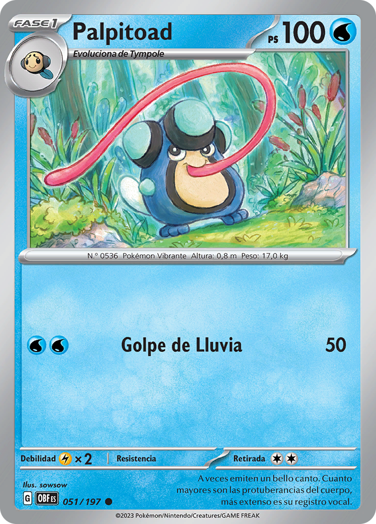 Palpitoad (Llamas Obsidianas TCG) - WikiDex, la enciclopedia Pokémon