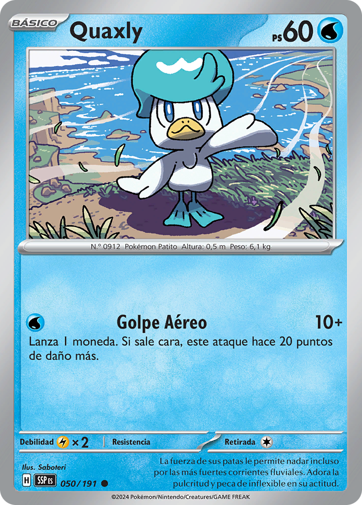 Quaxly (Chispas Fulgurantes TCG) - WikiDex, la enciclopedia Pokémon