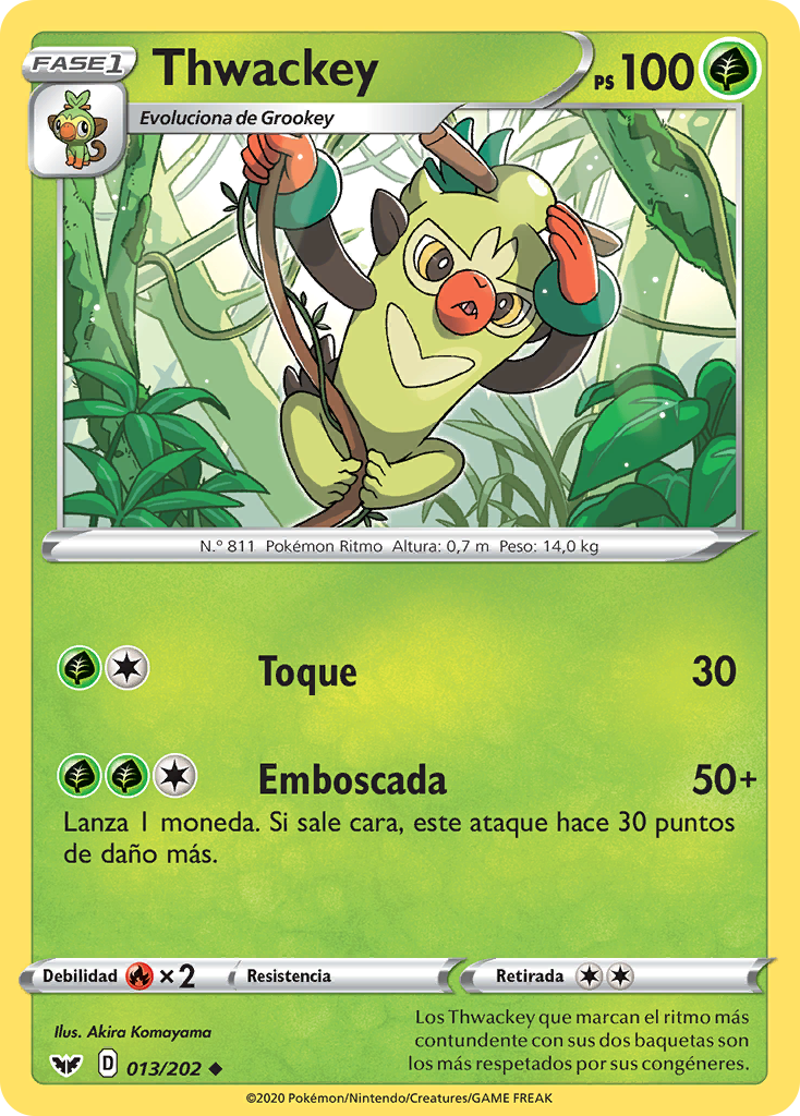Thwackey (Espada y Escudo 13 TCG) - WikiDex, la enciclopedia Pokémon
