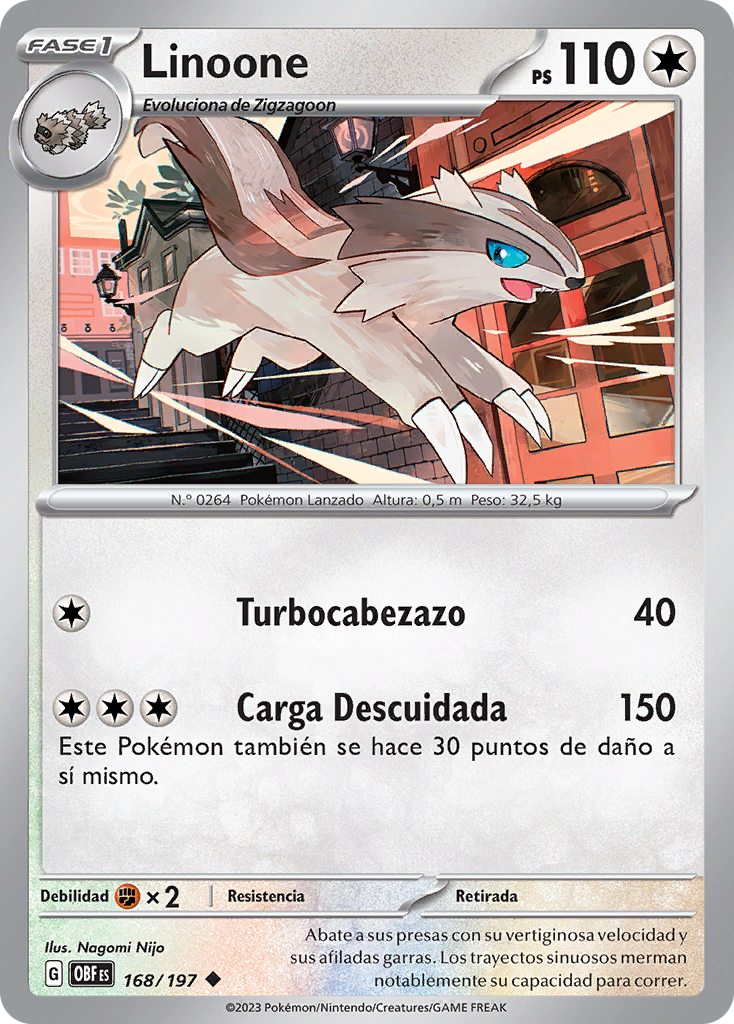 Linoone (Llamas Obsidianas TCG) - WikiDex, la enciclopedia Pokémon
