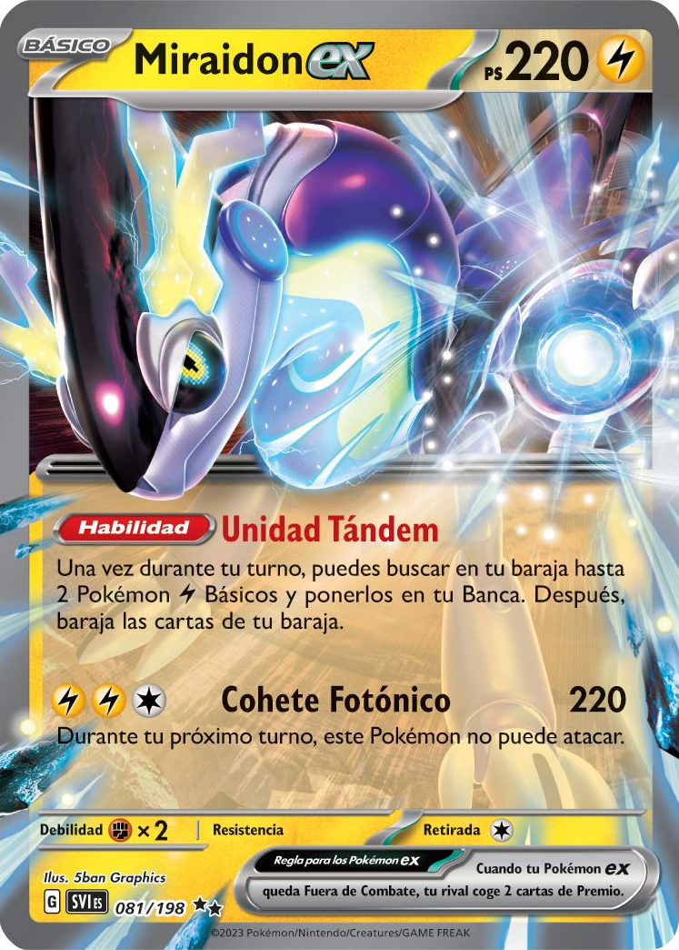 Miraidon ex (Escarlata y Púrpura TCG) - WikiDex, la enciclopedia Pokémon