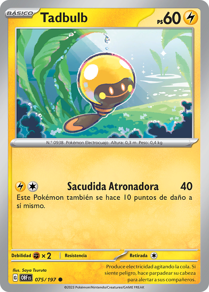 Tadbulb (Llamas Obsidianas 75 TCG) - WikiDex, la enciclopedia Pokémon