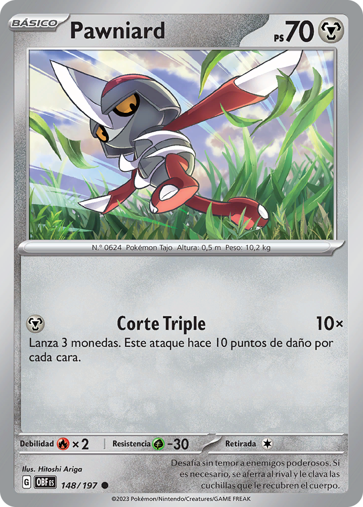 Pawniard (Llamas Obsidianas TCG) - WikiDex, la enciclopedia Pokémon