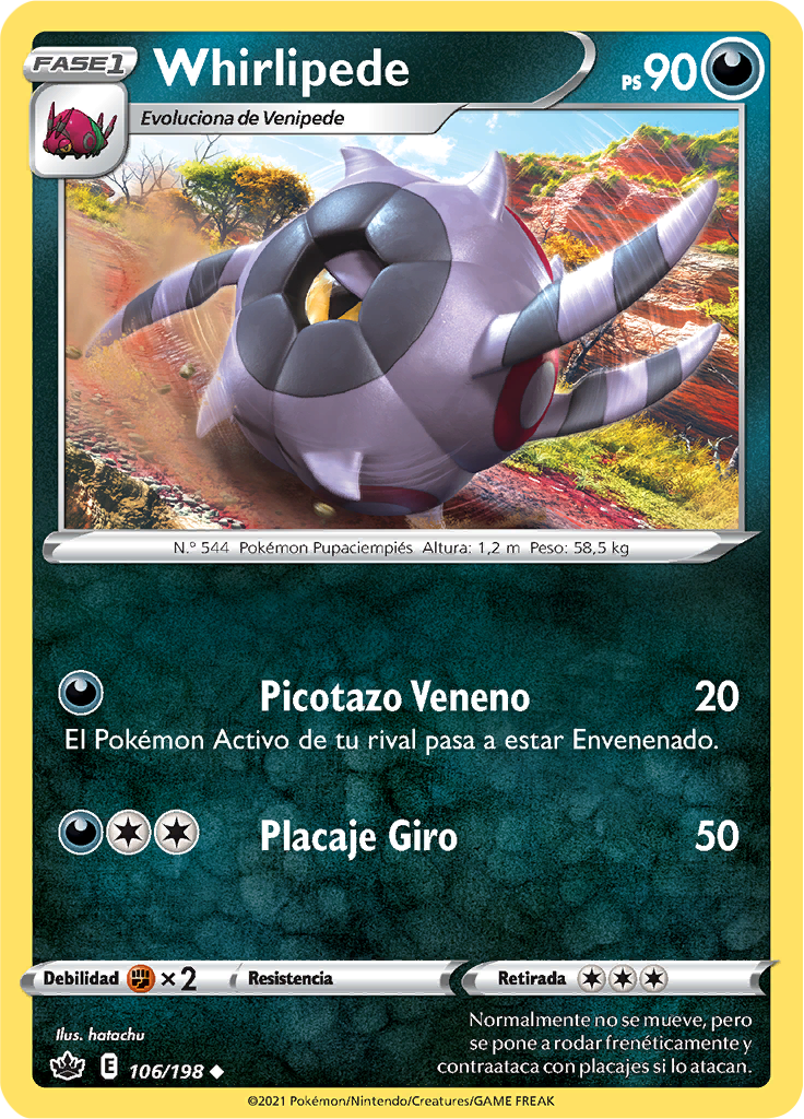Whirlipede (Reinado Escalofriante TCG) - WikiDex, la enciclopedia Pokémon