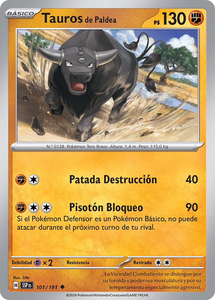 Tauros de Paldea (Chispas Fulgurantes 101 TCG) - WikiDex, la ...