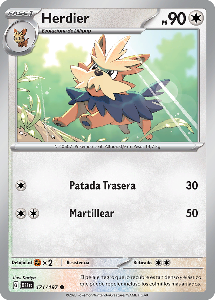 Herdier (Llamas Obsidianas TCG) - WikiDex, la enciclopedia Pokémon