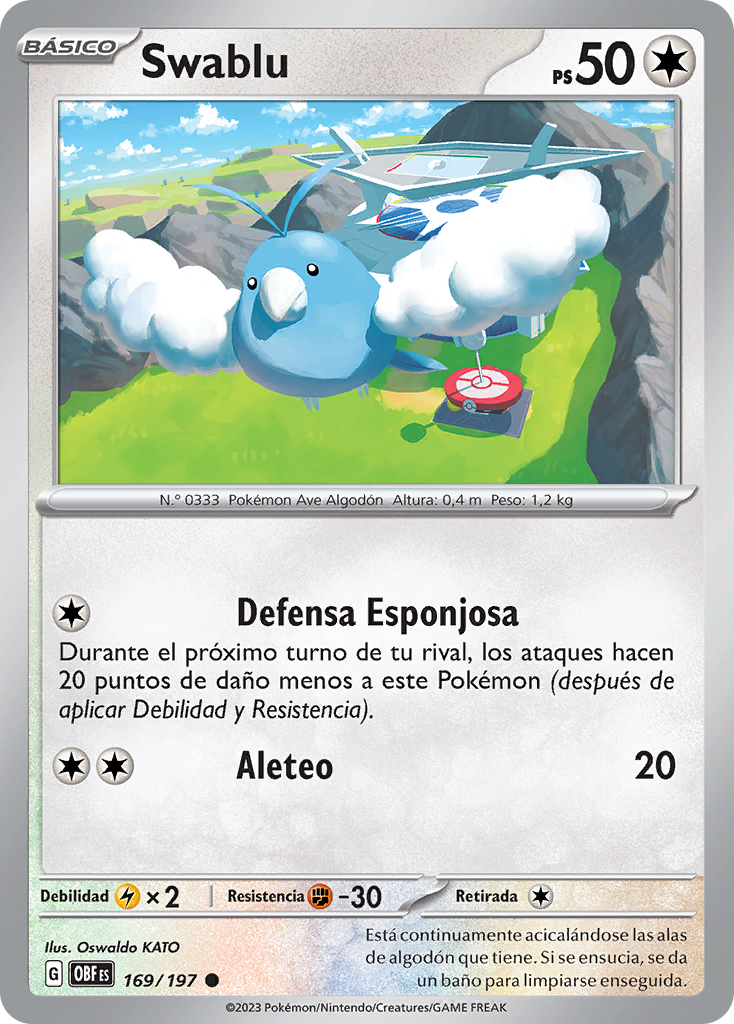 Swablu (Llamas Obsidianas TCG) - WikiDex, la enciclopedia Pokémon
