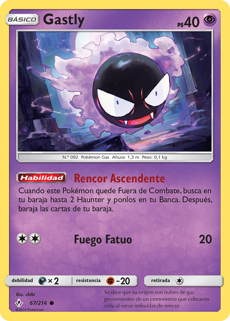 Gastly (Vínculos Indestructibles 67 TCG) - WikiDex, la enciclopedia Pokémon