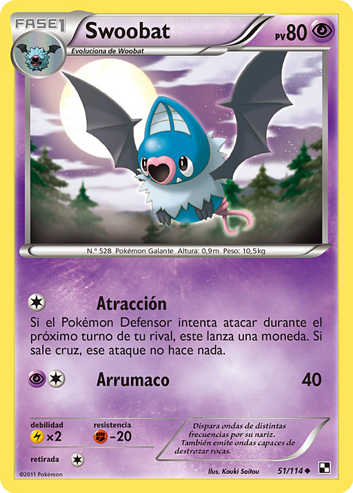 Swoobat (Negro y Blanco TCG) - WikiDex, la enciclopedia Pokémon
