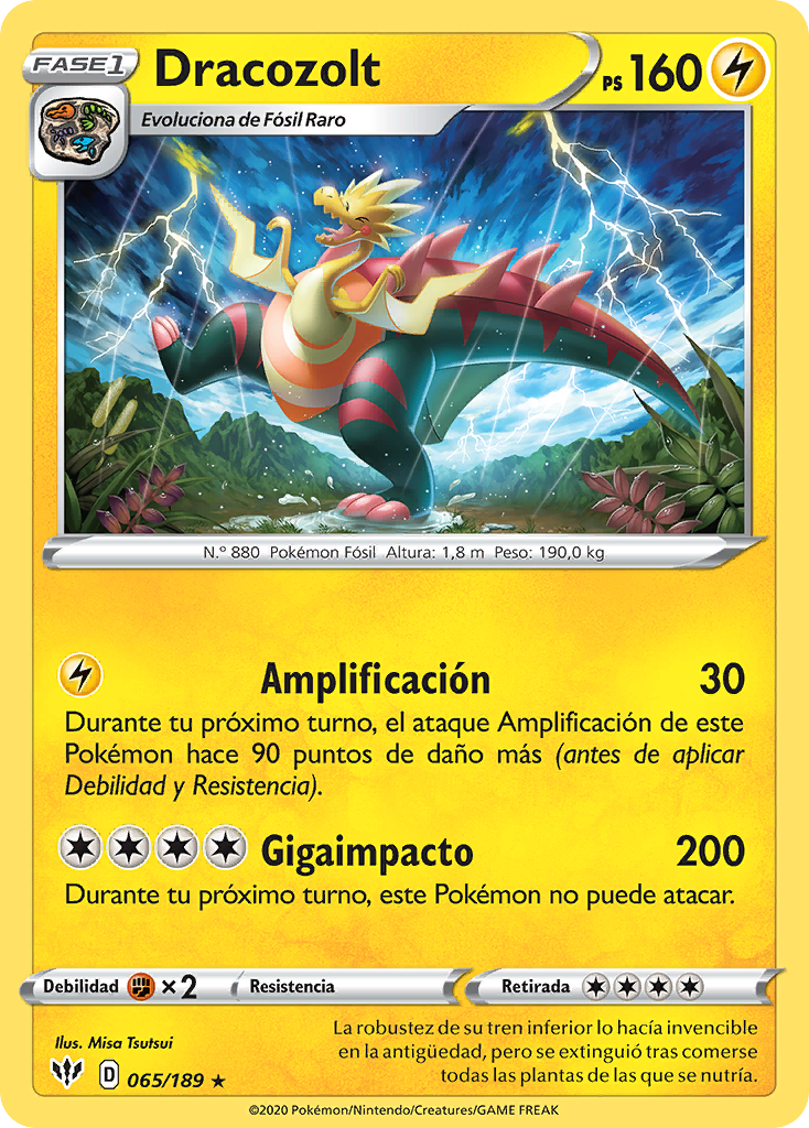 Dracozolt (Oscuridad Incandescente TCG) - WikiDex, la enciclopedia Pokémon