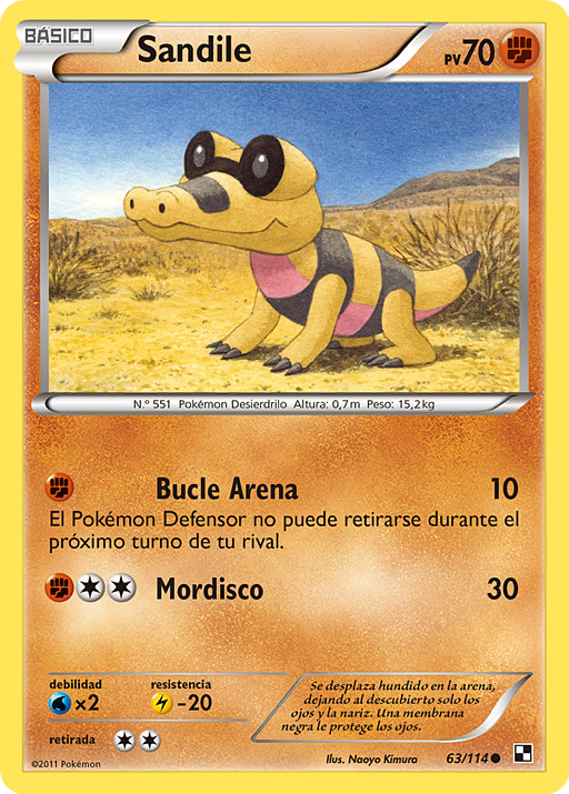 Sandile (Negro y Blanco TCG) - WikiDex, la enciclopedia Pokémon