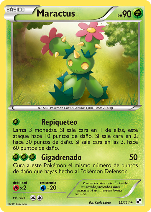 Maractus (Negro y Blanco 12 TCG) - WikiDex, la enciclopedia Pokémon