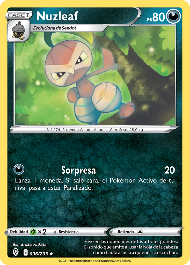 Nuzleaf (Cielos Evolutivos TCG) - WikiDex, la enciclopedia Pokémon