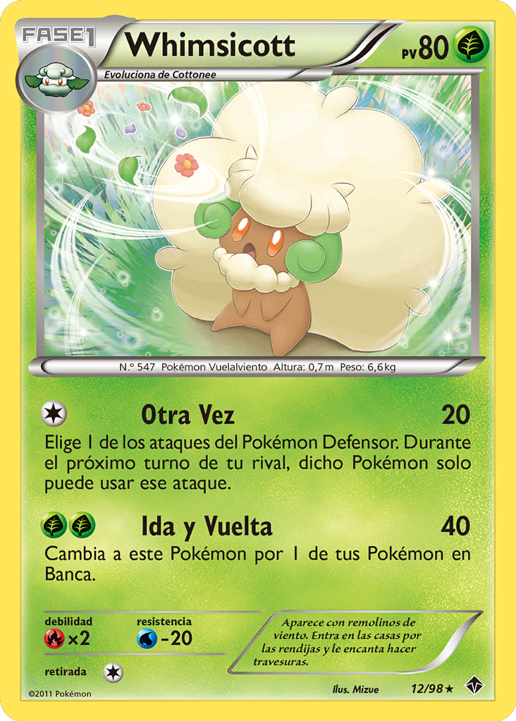 Whimsicott (Fuerzas Emergentes 12 TCG) - WikiDex, la enciclopedia Pokémon