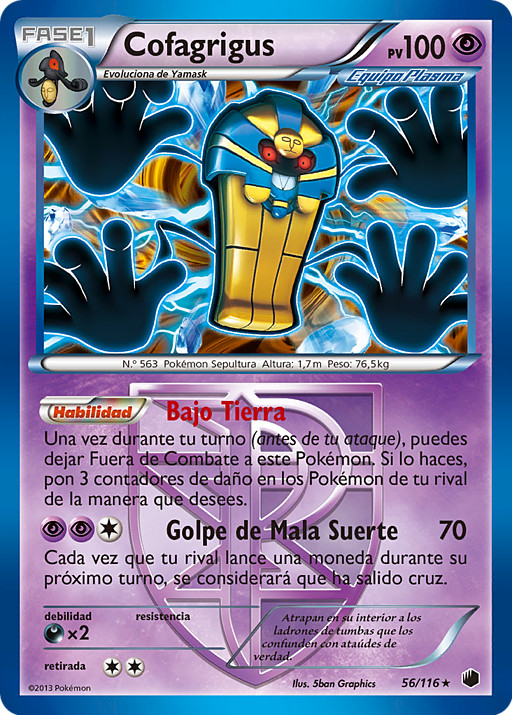Cofagrigus (Glaciación Plasma 56 TCG) - WikiDex, la enciclopedia Pokémon