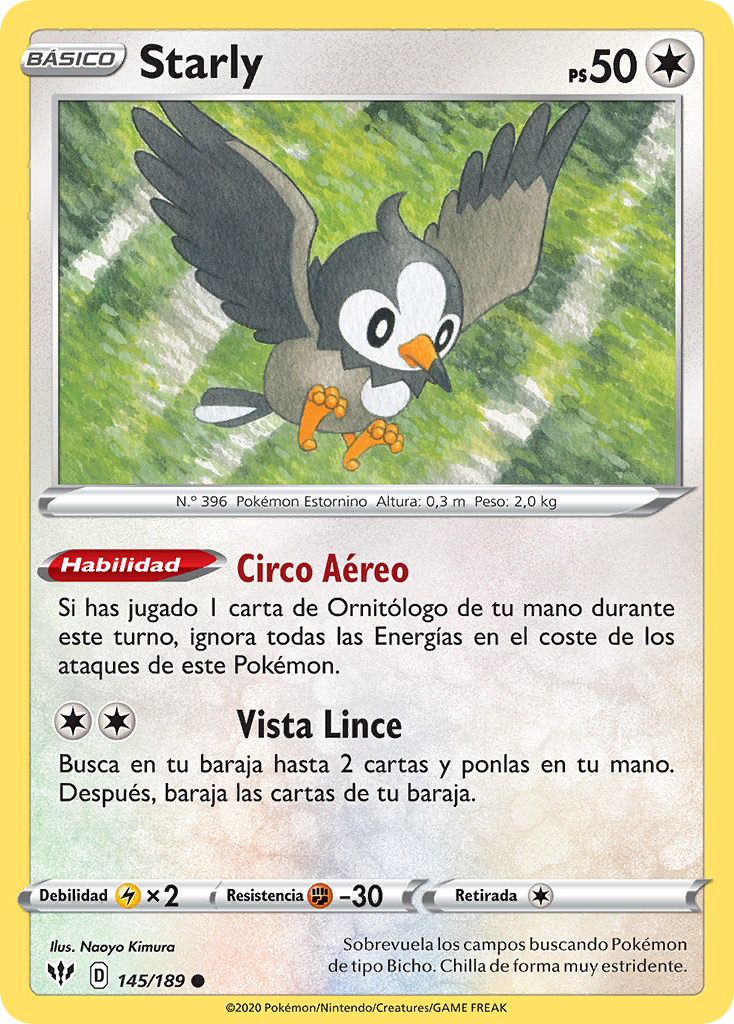 Starly (Oscuridad Incandescente TCG) - WikiDex, la enciclopedia Pokémon