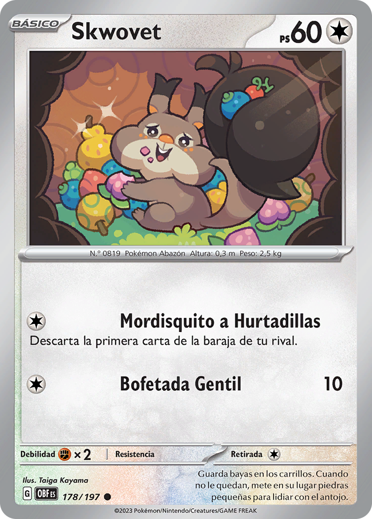 Skwovet (Llamas Obsidianas TCG) - WikiDex, la enciclopedia Pokémon