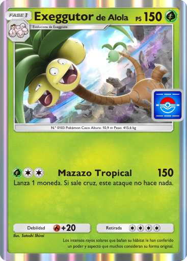 Exeggutor de Alola (Guardianes Celestiales TCG Pocket) - WikiDex, la ...