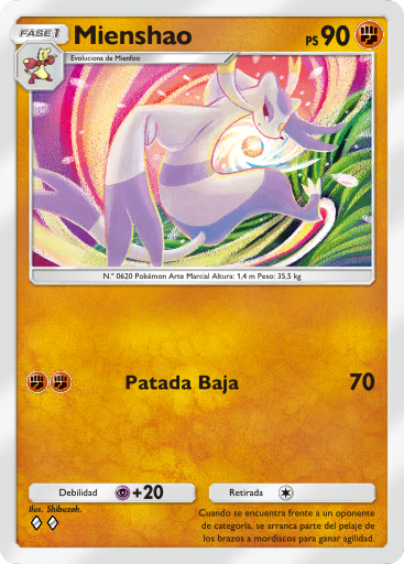 Mienshao (Arboleda de Eevee TCG Pocket) - WikiDex, la enciclopedia Pokémon