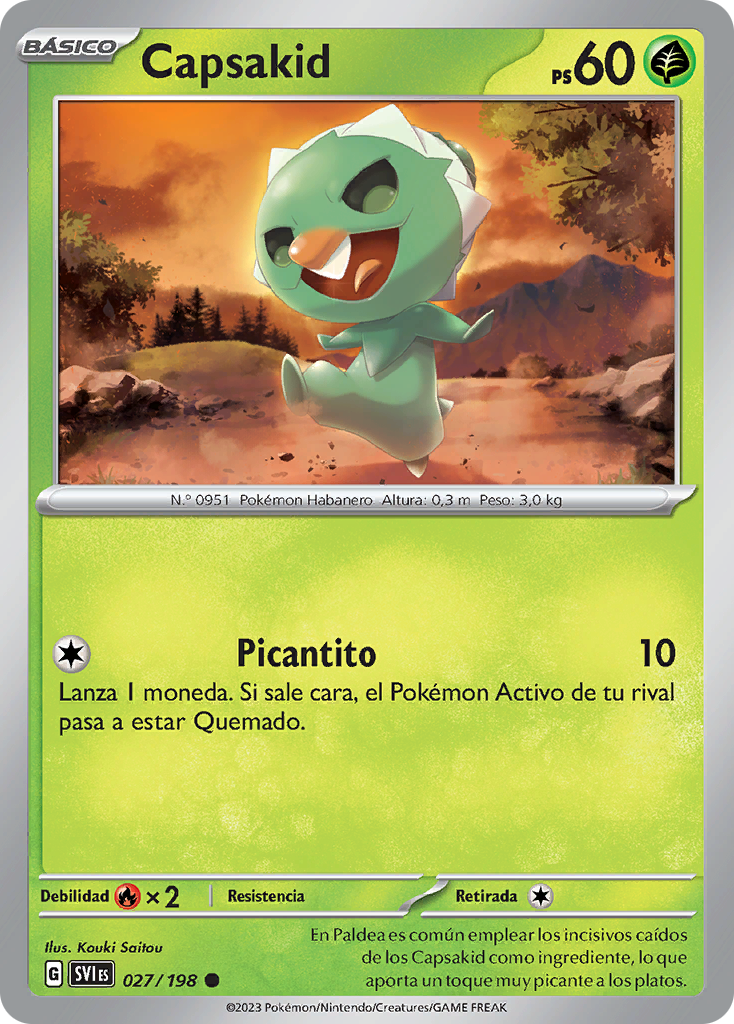 Capsakid (Escarlata y Púrpura 27 TCG) - WikiDex, la enciclopedia Pokémon
