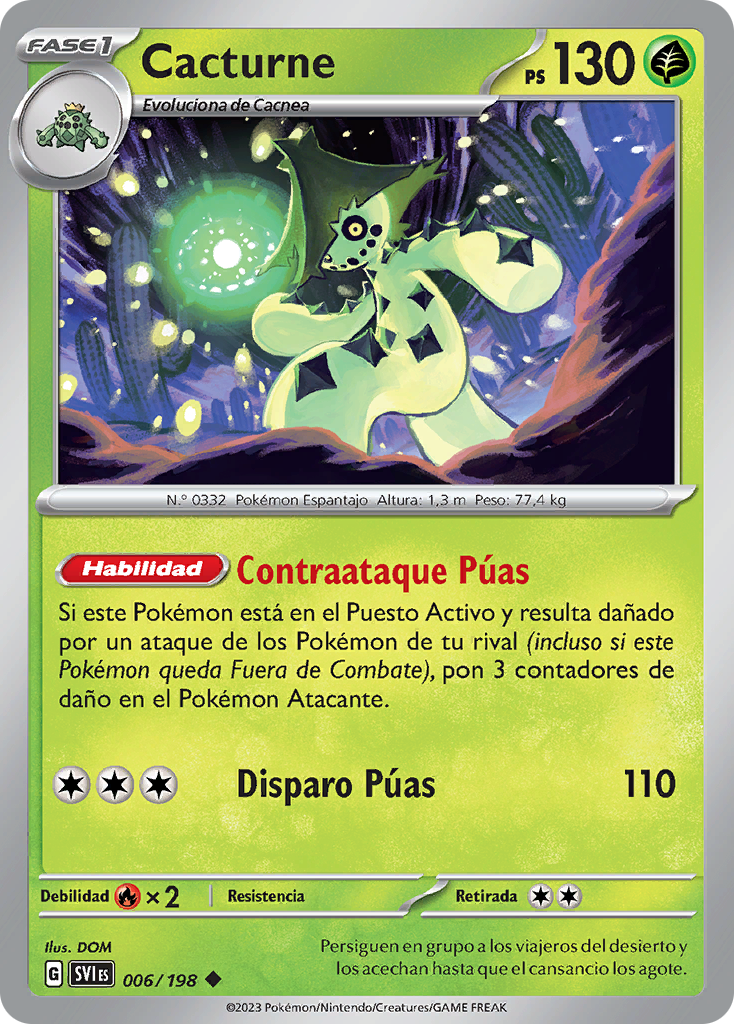 Cacturne (Escarlata y Púrpura TCG) - WikiDex, la enciclopedia Pokémon