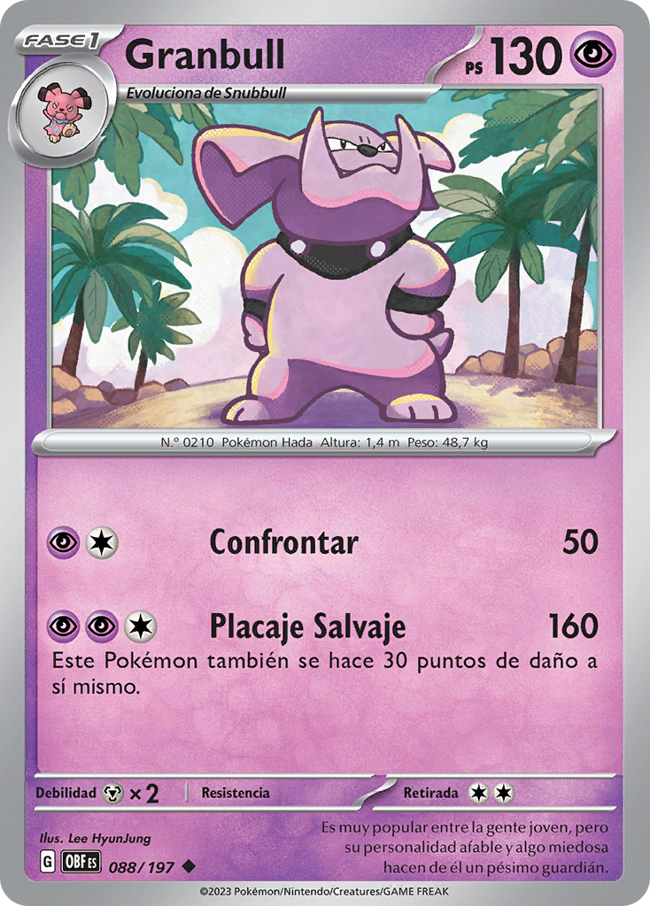 Granbull (Llamas Obsidianas TCG) - WikiDex, la enciclopedia Pokémon