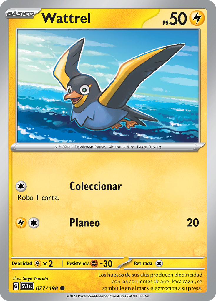 Wattrel (Escarlata y Púrpura 77 TCG) - WikiDex, la enciclopedia Pokémon