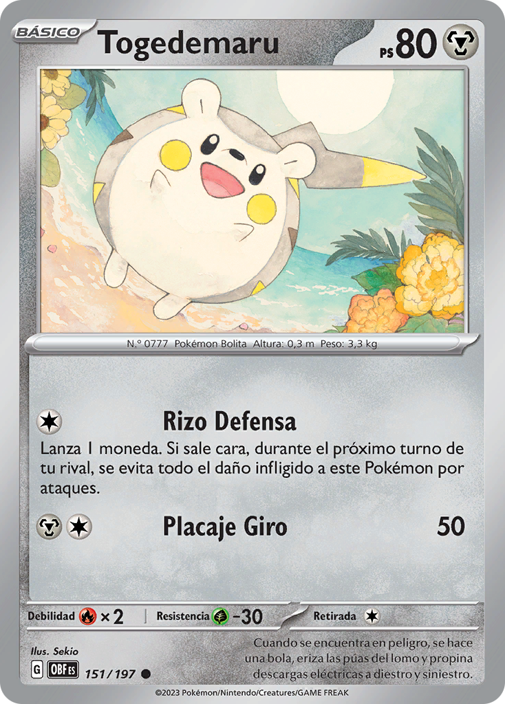 Togedemaru (Llamas Obsidianas TCG) - WikiDex, la enciclopedia Pokémon