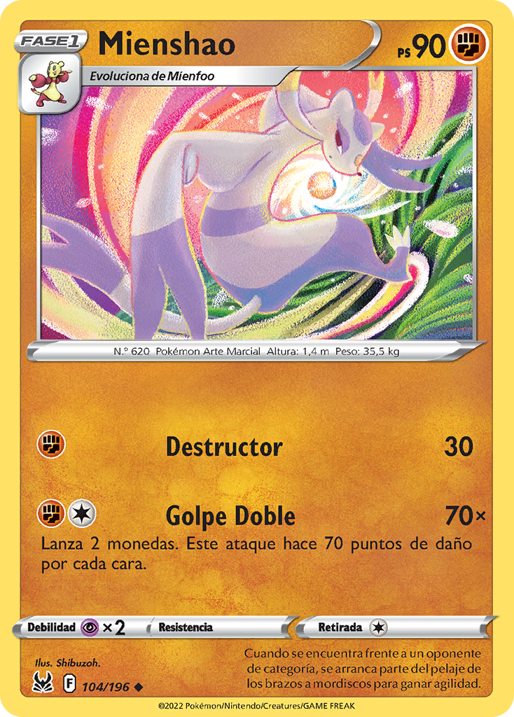 Mienshao (Origen Perdido TCG) - WikiDex, la enciclopedia Pokémon