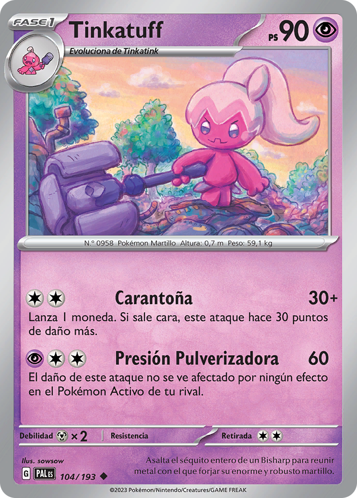 Tinkatuff (Evoluciones en Paldea 104 TCG) - WikiDex, la enciclopedia ...