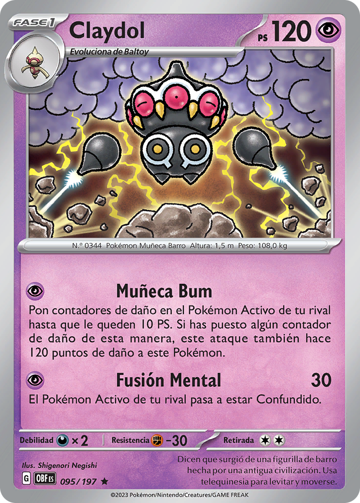 Claydol (Llamas Obsidianas TCG) - WikiDex, la enciclopedia Pokémon