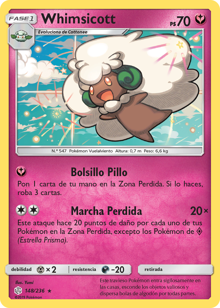 Whimsicott (Eclipse Cósmico TCG) - WikiDex, la enciclopedia Pokémon