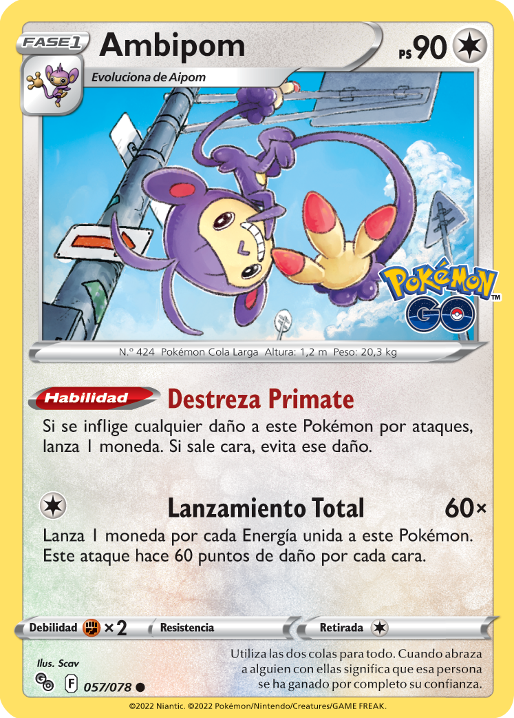 Archivo:Ambipom (Pokémon GO TCG).png - WikiDex, la enciclopedia Pokémon