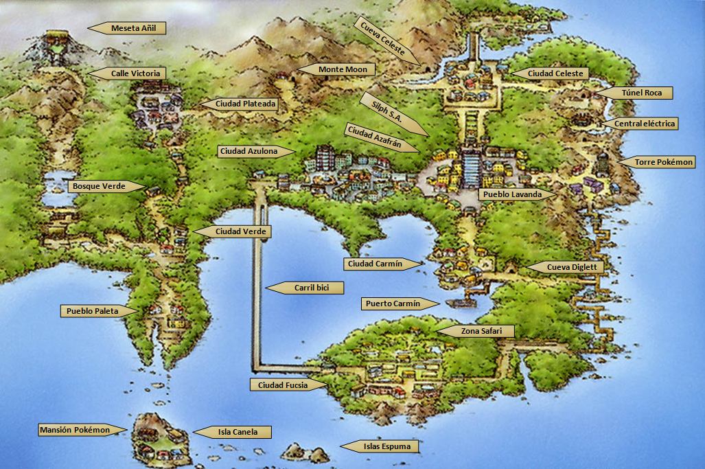 Archivo:Mapa de Kanto señalizado RFVH.png - WikiDex, la enciclopedia ...
