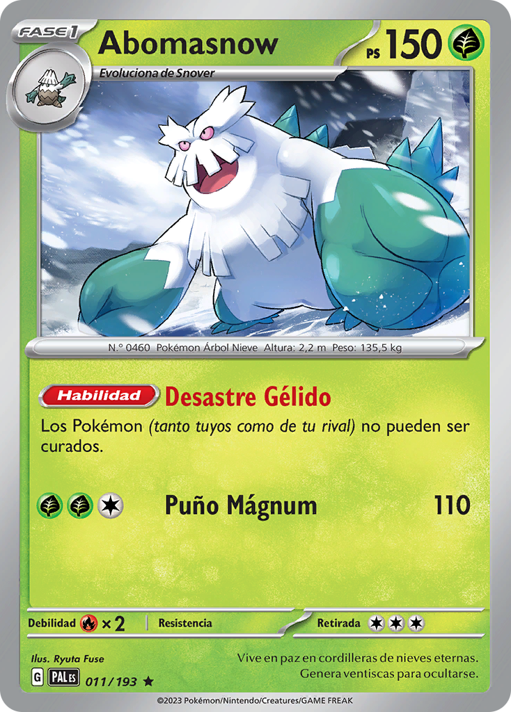 Abomasnow (Evoluciones en Paldea TCG) - WikiDex, la enciclopedia Pokémon
