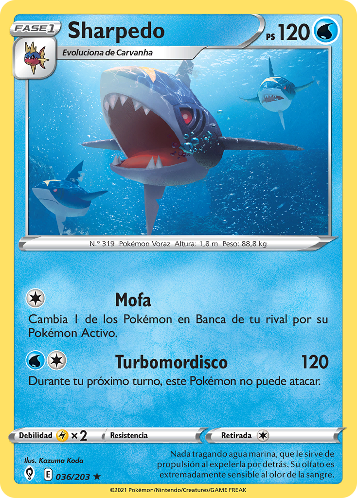 Sharpedo (Cielos Evolutivos TCG) - WikiDex, la enciclopedia Pokémon