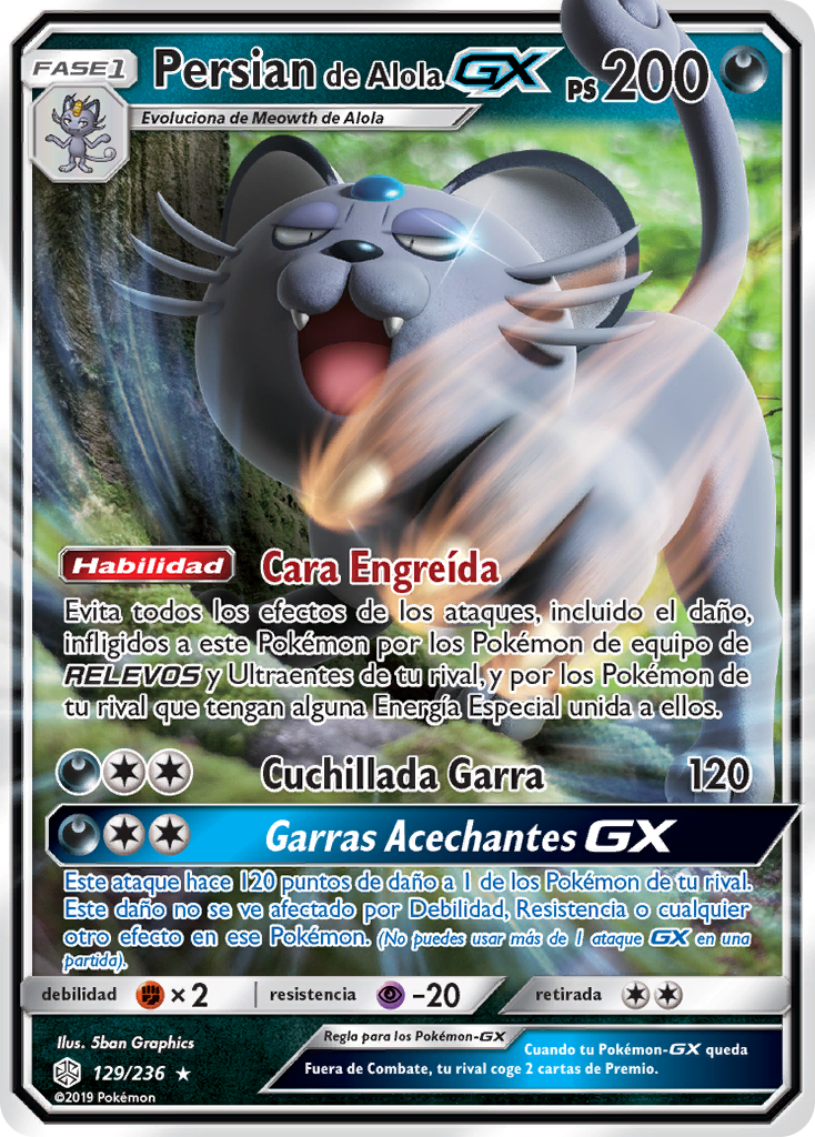 Persian de Alola-GX (Eclipse Cósmico TCG) - WikiDex, la enciclopedia ...