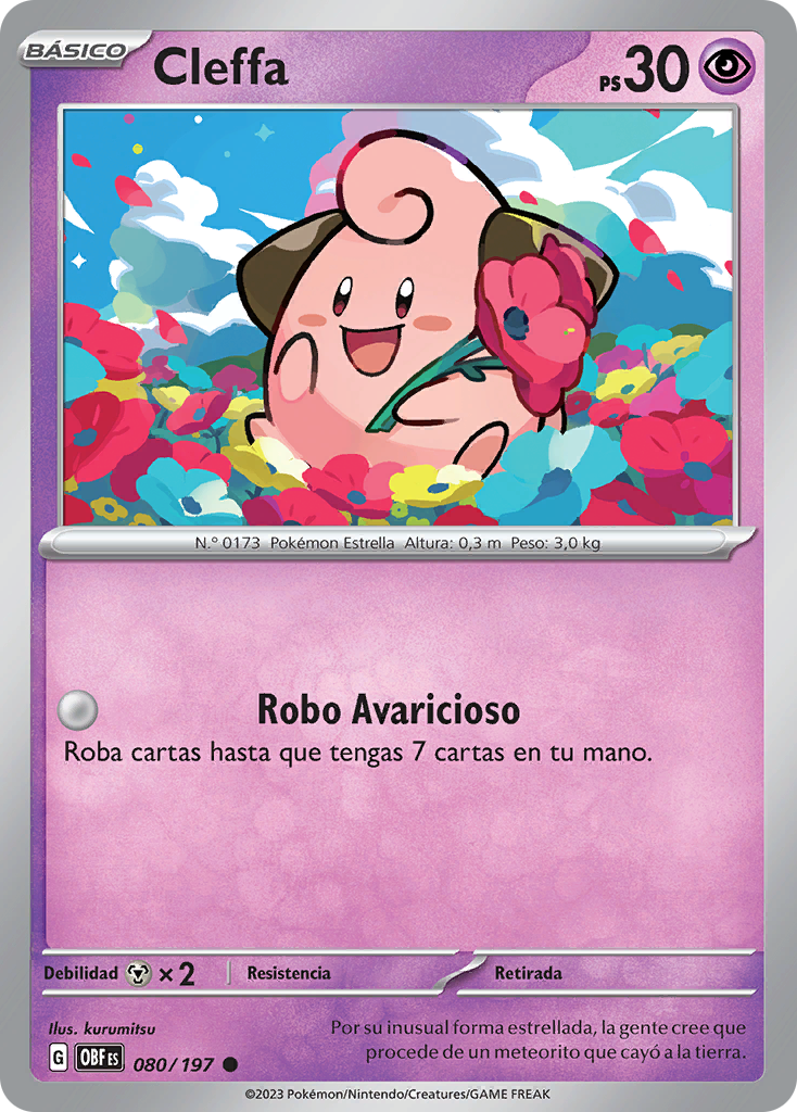 Cleffa (Llamas Obsidianas TCG) - WikiDex, la enciclopedia Pokémon