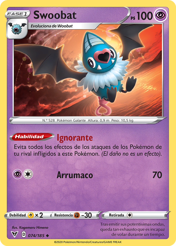 Swoobat (Voltaje Vívido TCG) - WikiDex, la enciclopedia Pokémon