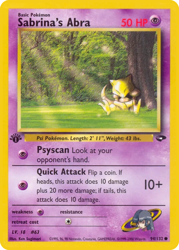 Sabrina's Abra (Gym Challenge 94 TCG) - WikiDex, la enciclopedia Pokémon