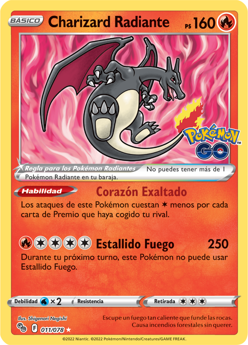 Charizard Radiante (Pokémon GO TCG) - WikiDex, la enciclopedia Pokémon