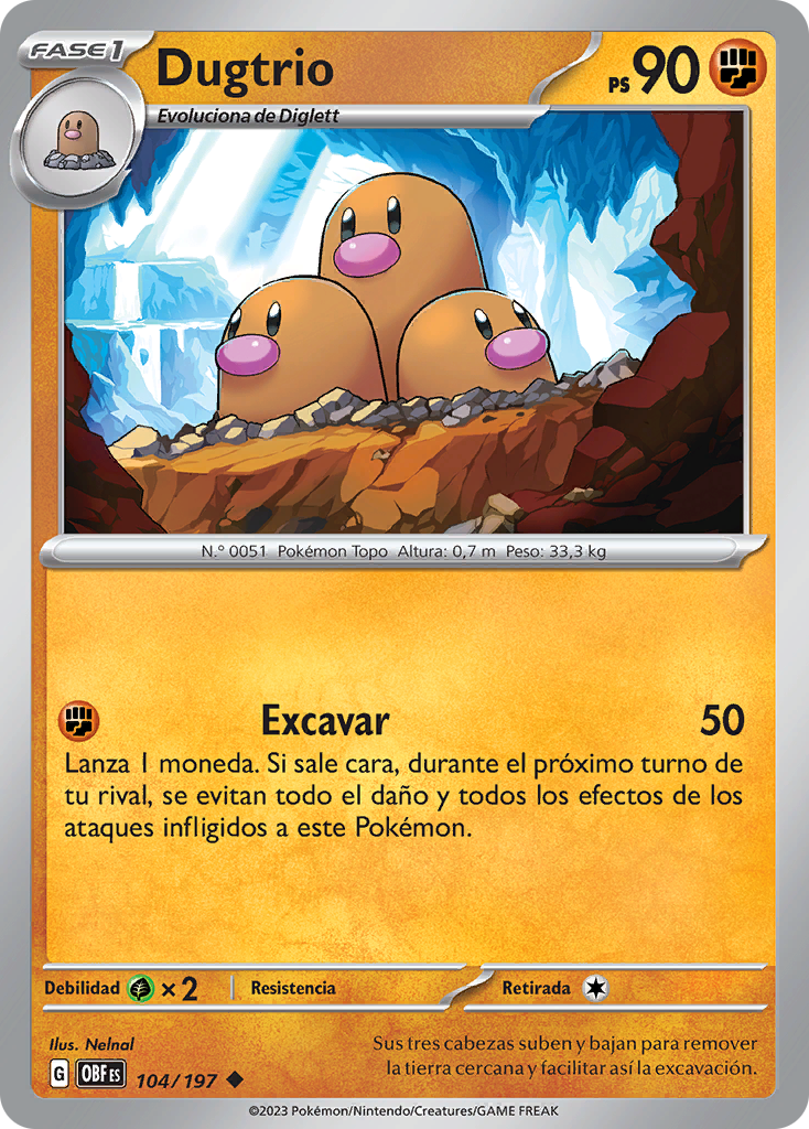 Dugtrio (Llamas Obsidianas TCG) - WikiDex, la enciclopedia Pokémon