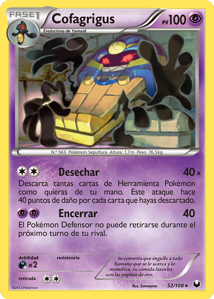 Cofagrigus (Oscuros Exploradores TCG) - WikiDex, la enciclopedia Pokémon