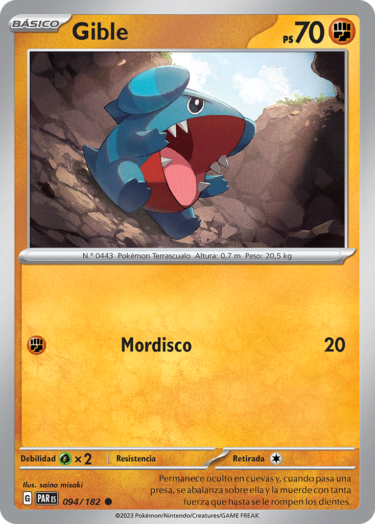 Gible (Brecha Paradójica TCG) - WikiDex, la enciclopedia Pokémon