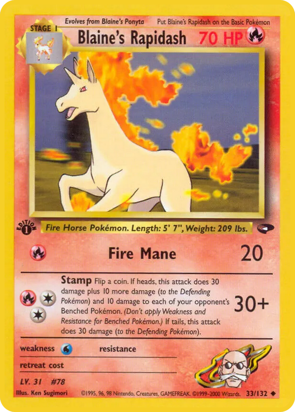 Blaine's Rapidash (Gym Challenge TCG) - WikiDex, la enciclopedia Pokémon