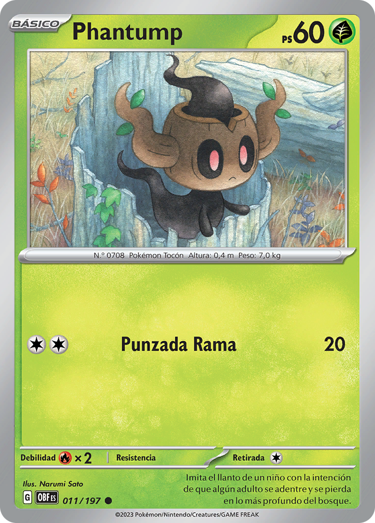 Phantump (Llamas Obsidianas TCG) - WikiDex, la enciclopedia Pokémon