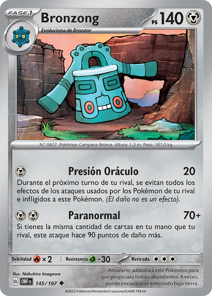 Bronzong (Llamas Obsidianas TCG) - WikiDex, la enciclopedia Pokémon